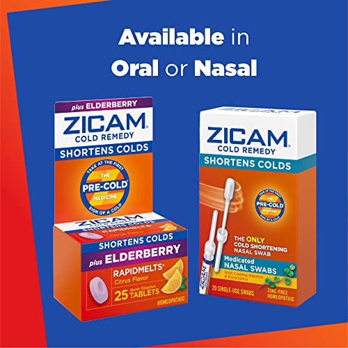 Zicam Cold Remedy RapidMelts, Elderberry Citrus Flavor, 25 Count (Pack of 1)