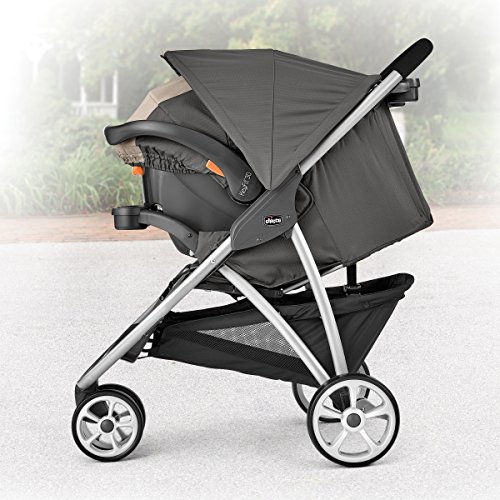 Chicco Viaro Quick-Fold Travel System, Includes Infant Car Seat and Base, Stroller and Car Seat Combo, Baby Travel Gear, Apex/Black