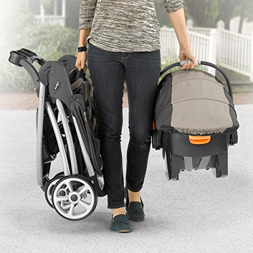 Chicco Viaro Quick-Fold Travel System, Includes Infant Car Seat and Base, Stroller and Car Seat Combo, Baby Travel Gear, Apex/Black