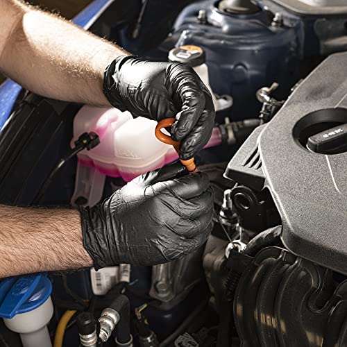 [200 Count] Black Nitrile Disposable Gloves 6 Mil. Extra Strength Latex & Powder Free, Chemical Resistance, Textured Fingertips Gloves - Small