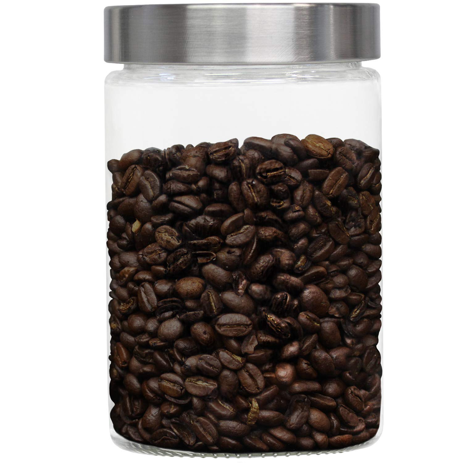 Blue Donuts 33 Oz Glass Jars with Stainless Steel Lids Airtight - Glass Kitchen Canisters, Glass Containers for Food Storage with Lids, Food Storage Containers, 1000 ML Clear Jars