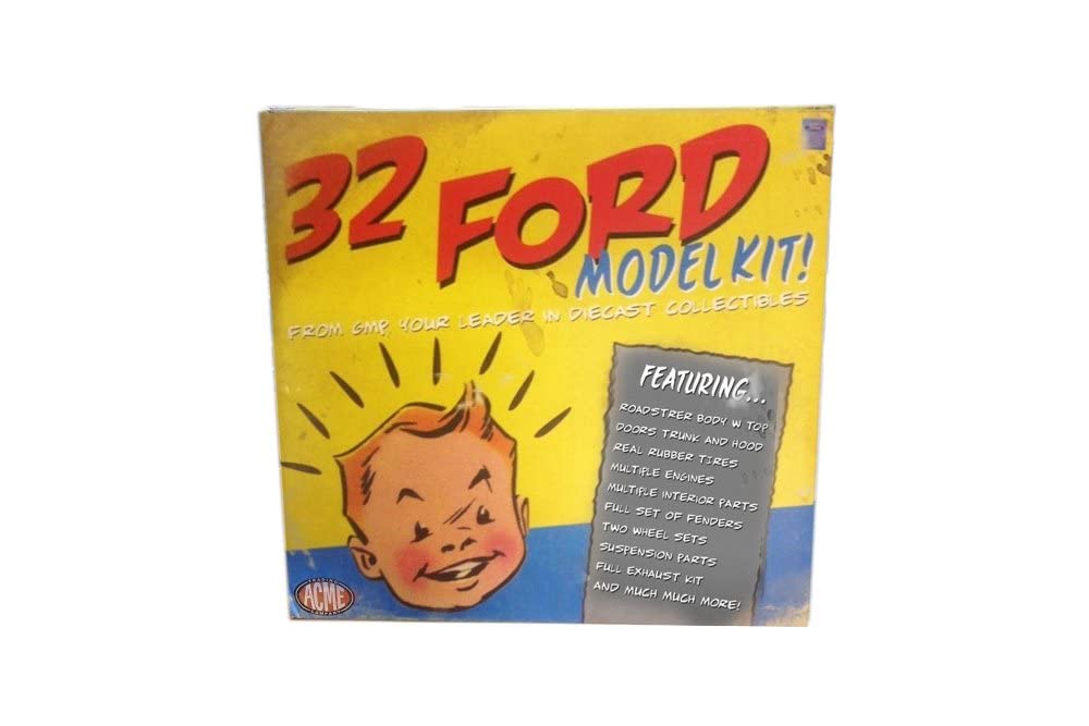 ModelToyCars 1932 Ford Roadster 2-in-1 Model Kit, Light Gray - Acme A1805002K - 1/18 Scale Diecast Model Kit