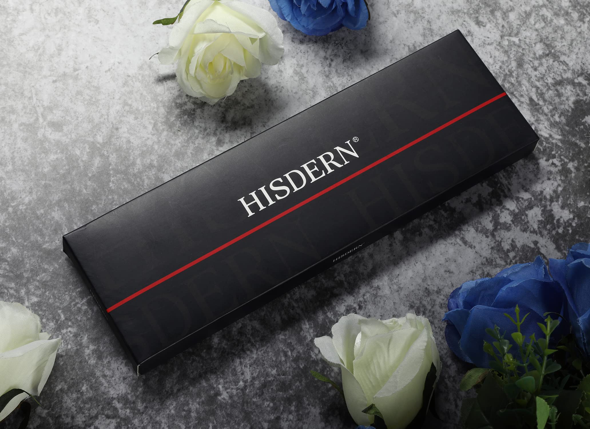 HISDERN Check Floral Dot Tie Handkerchief Wedding Party Woven Classic Men's Necktie & Pocket Square Set,Gray & Pink,One Size