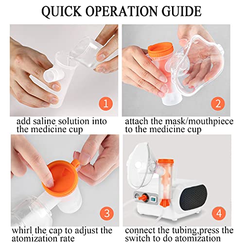 MAYLUCK Portable Compressor Nebulizer, Nebulizer Machine with 1 Set Accessory, Jet Nebulizers Personal Steam Inhaler Cool Mist Compressor System for Kids Adults