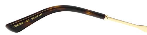 Gucci GG0200S 001 Black/Gold GG0200S Square Pilot Sunglasses Lens Category 3