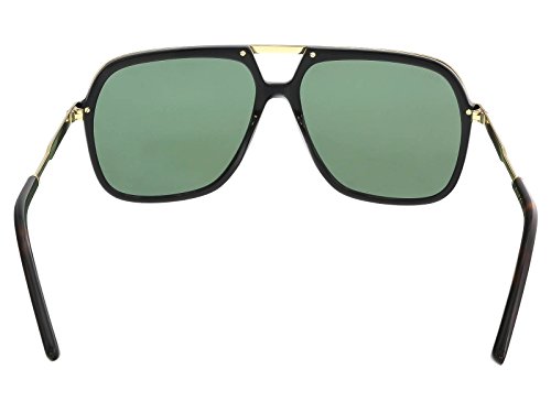 Gucci GG0200S 001 Black/Gold GG0200S Square Pilot Sunglasses Lens Category 3