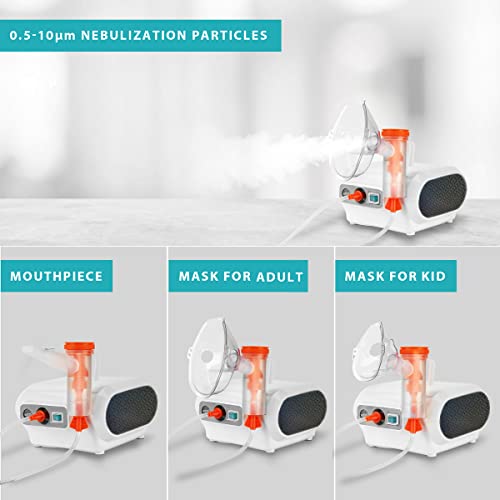 MAYLUCK Portable Compressor Nebulizer, Nebulizer Machine with 1 Set Accessory, Jet Nebulizers Personal Steam Inhaler Cool Mist Compressor System for Kids Adults