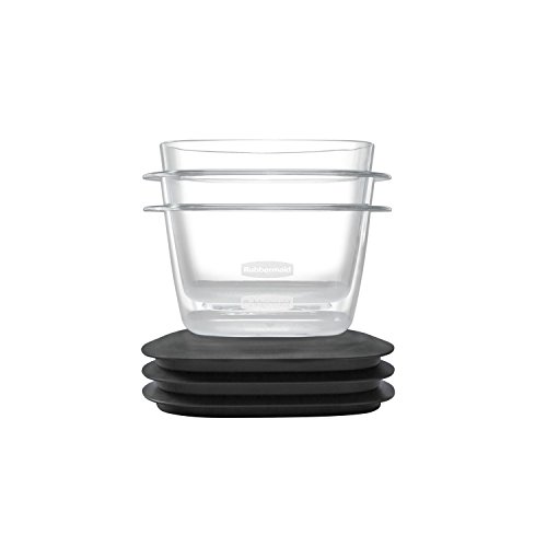 Rubbermaid (2 Pack) Premier Food Storage Containers 2 Cup Capacity Clear Plastic Stain Resistant Freezer Safe Microwave Safe