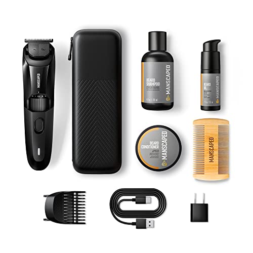 MANSCAPED® The Beard Hedger™ Advanced Kit Includes Our Premium Precision Beard & Mustache Trimmer, Hydrating Shampoo, Softening Conditioner, Moisturizing Oil & Facial Hair Comb