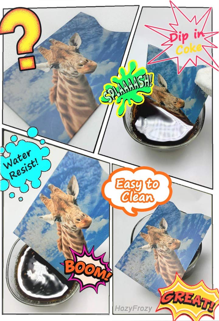8 RFID Blocking Sleeves, Credit Card Protector, Anti-Theft Credit Card Holder, for Men and Women, Elephant, Zebra, Fox, Giraffe, Hummingbird, Penguin, Alpaca and Piggy Prints