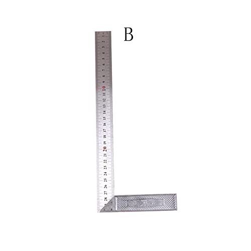 Woodworking Ruler 4 Sizes Metal Steel Engineers Try Square Set Wood Measuring Right Angle Ruler 90 Degrees Measurement Instruments Tool for Carpenter Work, Layout and Measuring Tools (Color : B)