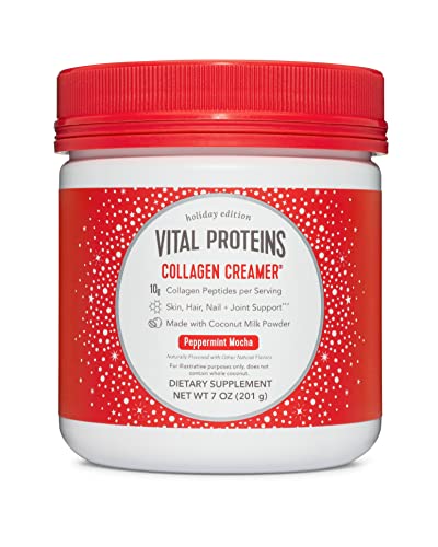 Vital Proteins Peppermint Mocha Collagen Creamer, 10g Collagen for Hair, Skin, Bone & Joint Health, 9g MCTs, 7oz