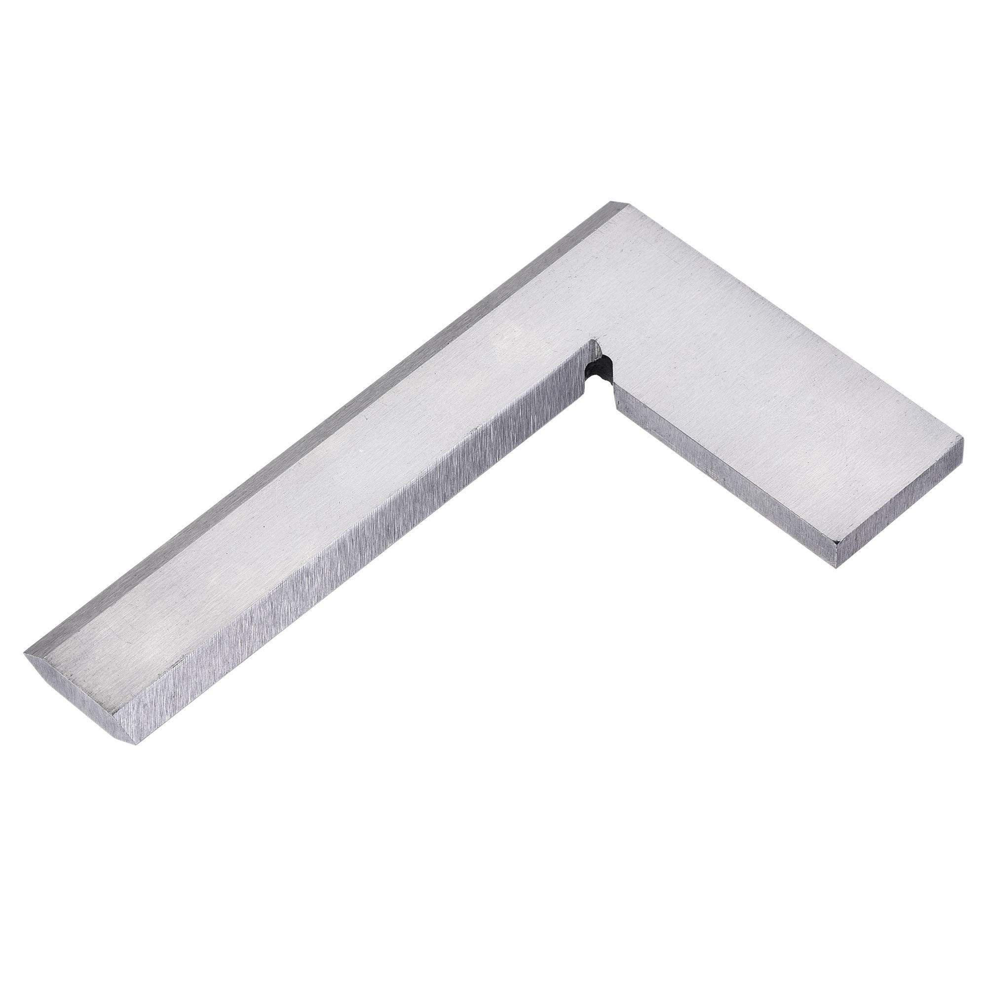 uxcell Precision Bevel Edge Machinist Square 4" x 2.5" (100x63mm) Engineer Woodworking Try Square Right Angle Ruler Solid Steel Square