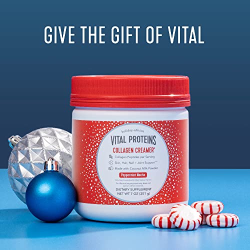 Vital Proteins Peppermint Mocha Collagen Creamer, 10g Collagen for Hair, Skin, Bone & Joint Health, 9g MCTs, 7oz