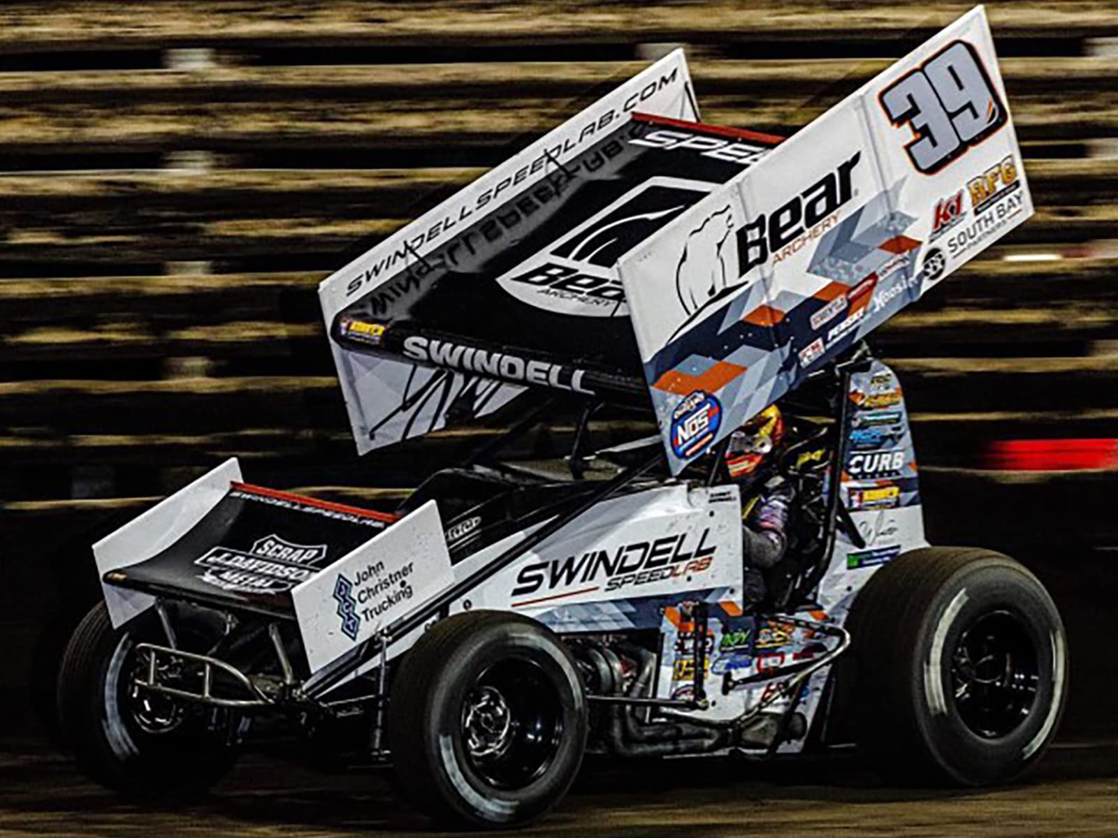 LIMITED EDITION ACME Winged Sprint Car #39 Sammy Swindell Bear Archery Swindell SpeedLab (2021) 1/18 Diecast Model Car by Acme A1809512