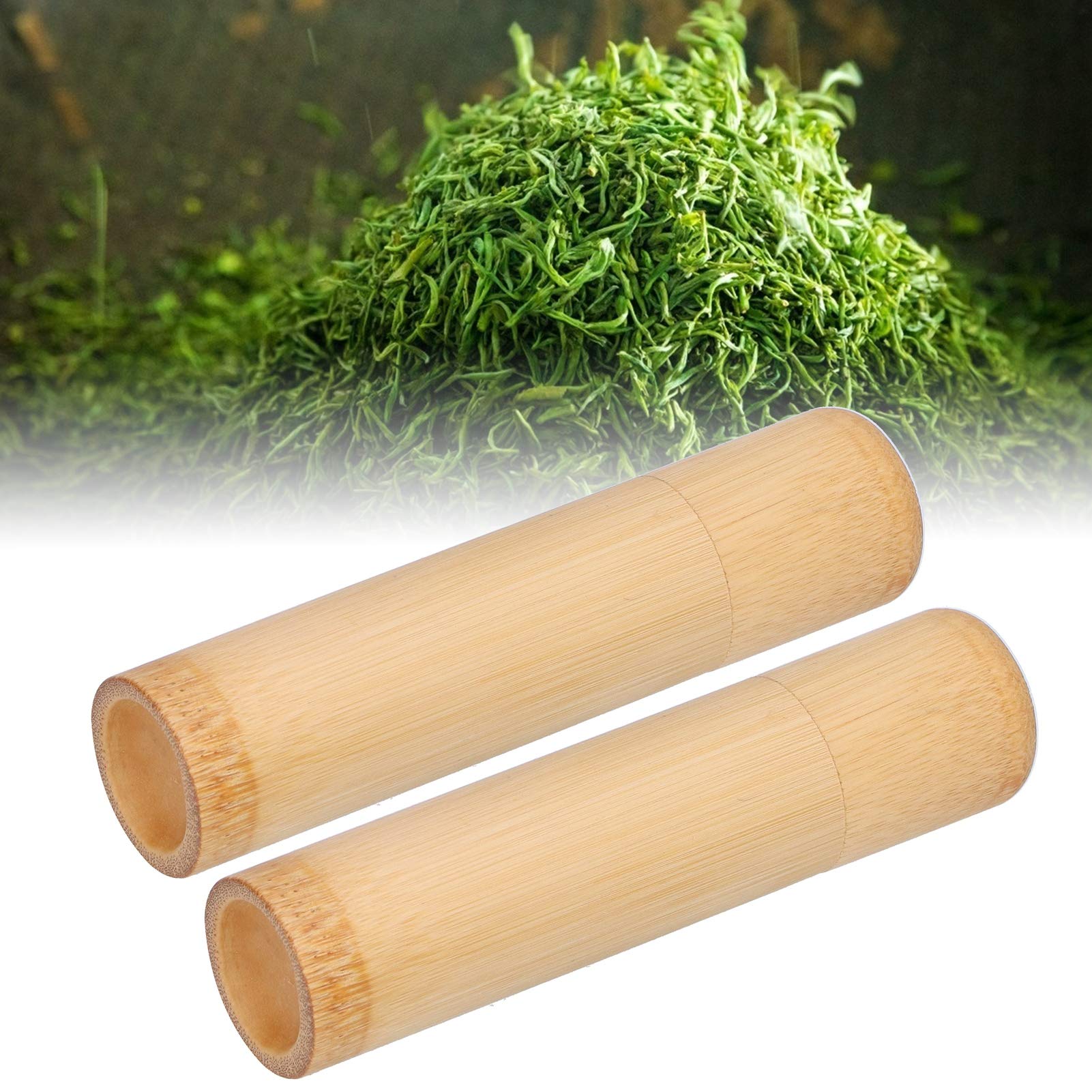 Restokki Food Jars Canisters, Smell Proof Containers, Weed Container, 2Pcs Tube Portable Tea Storage Cylinder Mini Round Spices Storage Jar