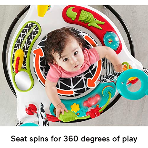 Fisher-Price Baby Bouncer Animal Wonders Jumperoo Activity Center With Music Lights Sounds And Developmental Toys