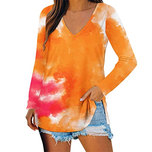 Women's Casual Long Sleeve Tunic Tops Spring Tshirt Blouses Flannel Shirts for Women Pink Purple
