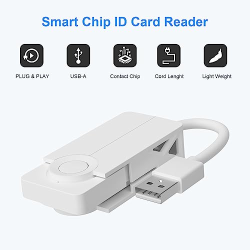 CAC EMV Chip Reader Writer, USB DOD Military USB Common Access CAC Smart Card Reader and PIV/ID CAC Card Reader, Credit Card Chip Reader Compatible with Windows 7/8/10/11, Mac OS 10.11 and Linux9