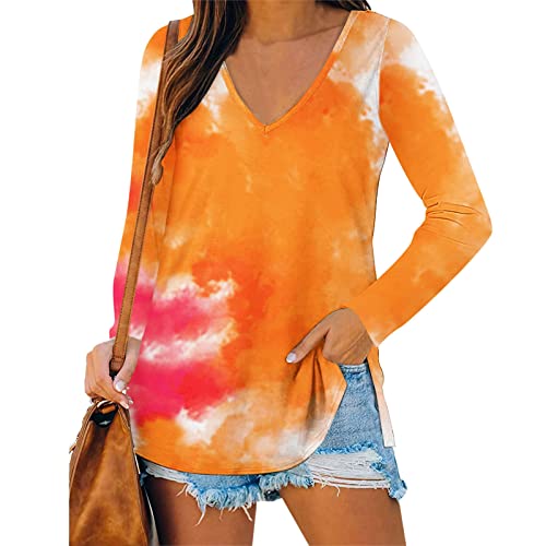 Women's Casual Long Sleeve Tunic Tops Spring Tshirt Blouses Flannel Shirts for Women Pink Purple