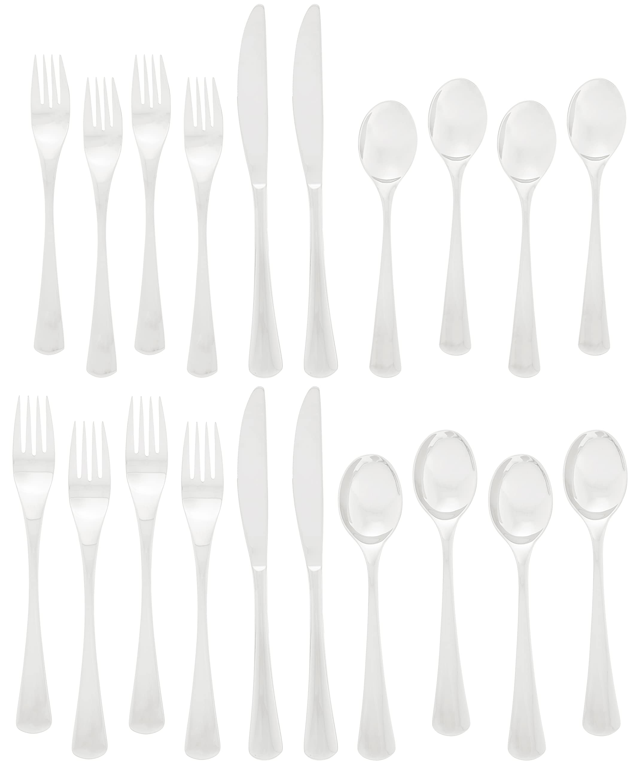 Ginkgo International Mariko 20-Piece Stainless Steel Flatware Place Setting, Service for 4