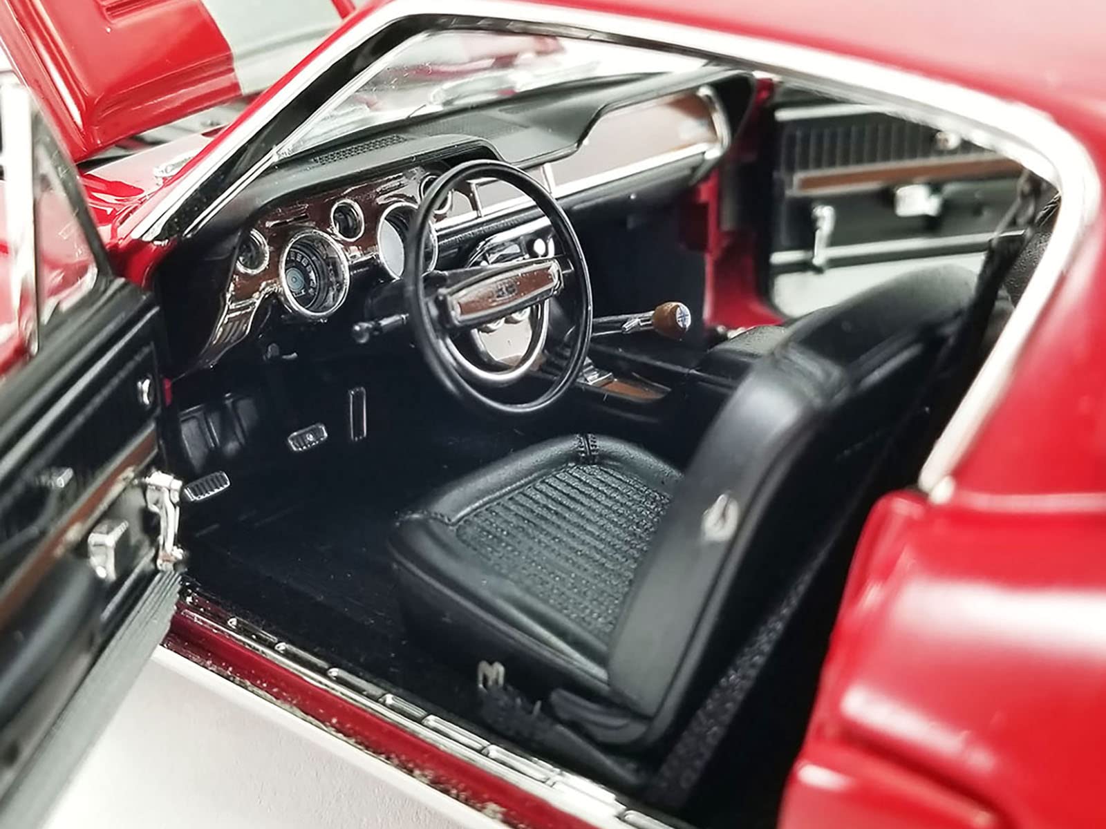 1968 Shelby GT500 KR Restomod Candy Apple Red w/Silver Met. Stripes New School Ltd Ed to 1254 Pieces 1/18 Diecast Model Car by Acme A1801850