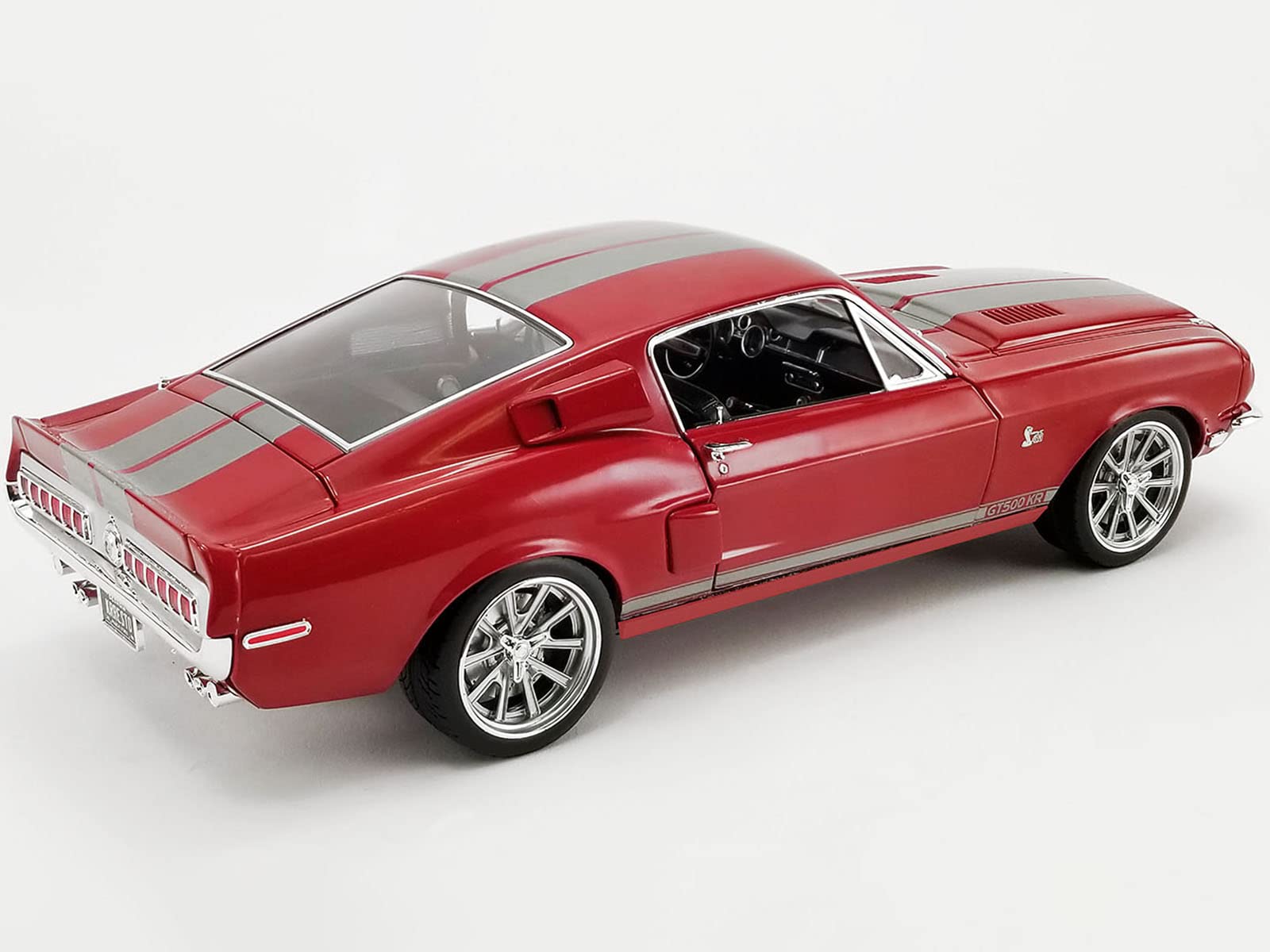 1968 Shelby GT500 KR Restomod Candy Apple Red w/Silver Met. Stripes New School Ltd Ed to 1254 Pieces 1/18 Diecast Model Car by Acme A1801850