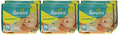 Pampers Swaddlers Newborn 120 Diapers (6 packs of 20)