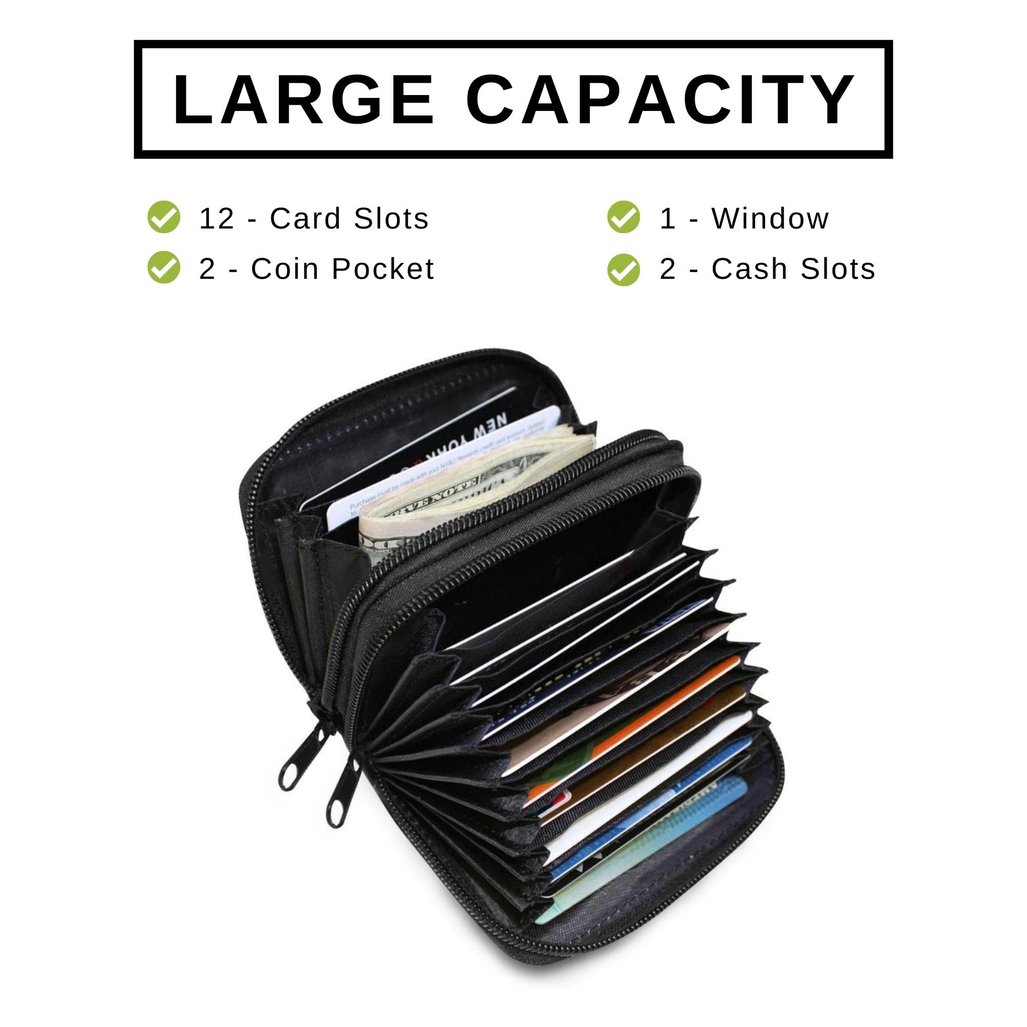 Ciana Credit Card Wallet with ID Window RFID Blocking Genuine Leather Credit Card Organizer for Women Soft, Smooth & Durable