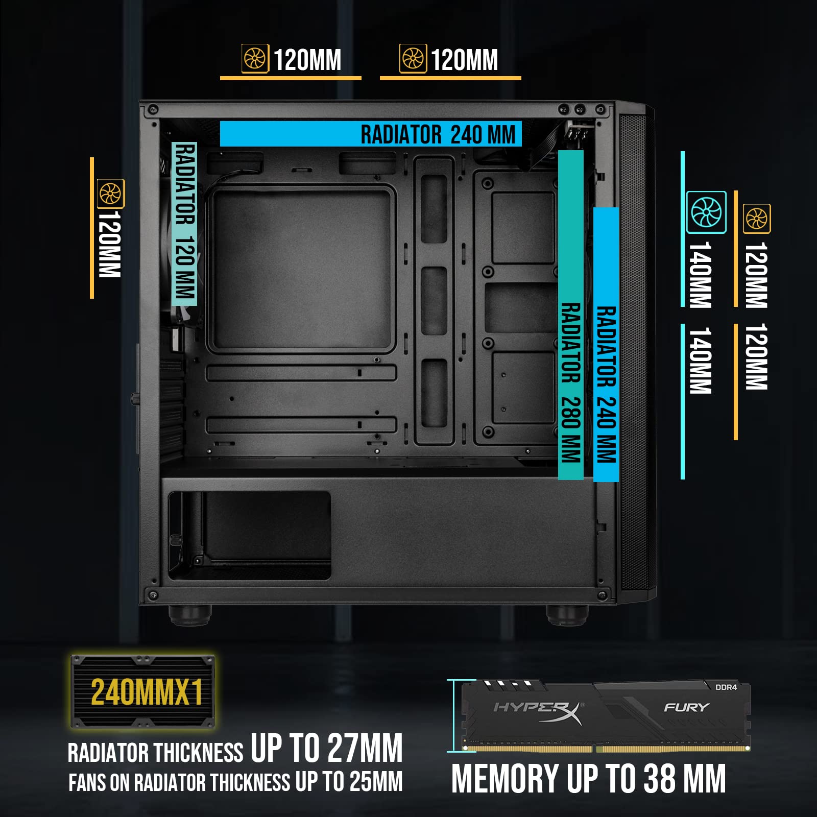 BitFenix Nova Mesh mATX (Micro ATX, Mini ITX) High Airflow PC Gaming Case ARGB Edition Black, 3 x ARGB Fans Pre-Installed, 240mm AIO Support at Top, GPU Length Support Up to 345mm (Micro ATX Black)