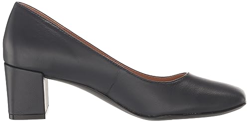 Naturalizer Womens Karina Low Block Heel Square Toe Pump French Navy Leather 8 M