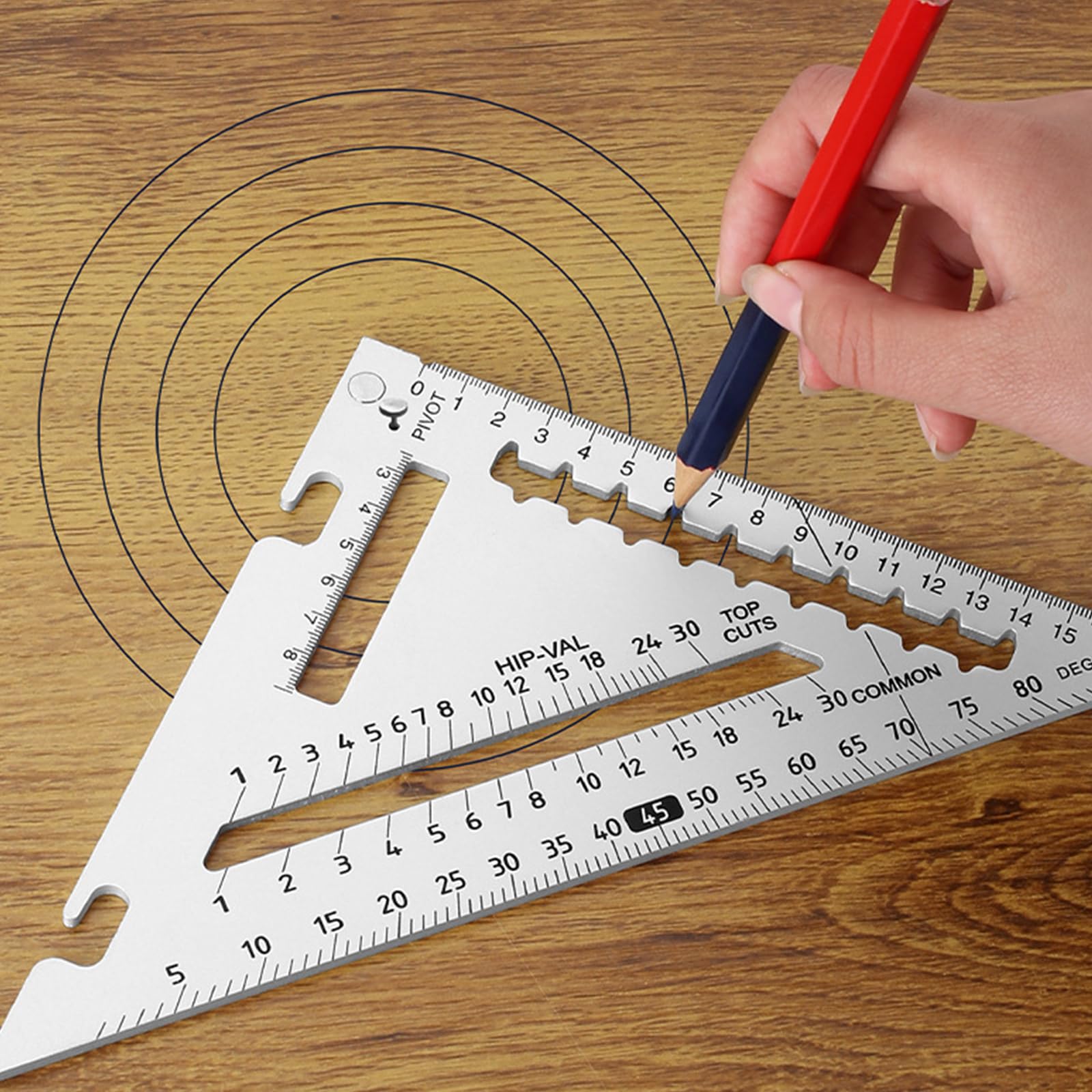 BELOWSYALER Carpenter Square Multifunctional Try Square Metal Aluminium Ruler AnglesGuide Protractor Angles Try Square 45 & 90Degree
