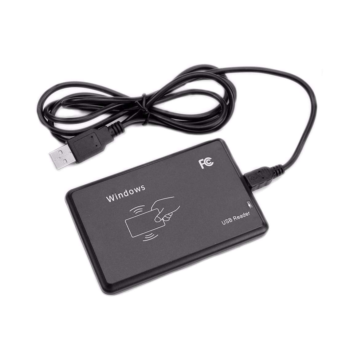 HiLetgo 125Khz EM4100 USB RFID ID Card Reader Swipe Card Reader Plug and Play with Cable First 10 Digit (Only Read 125kHz ID Card, See Product Pictures)