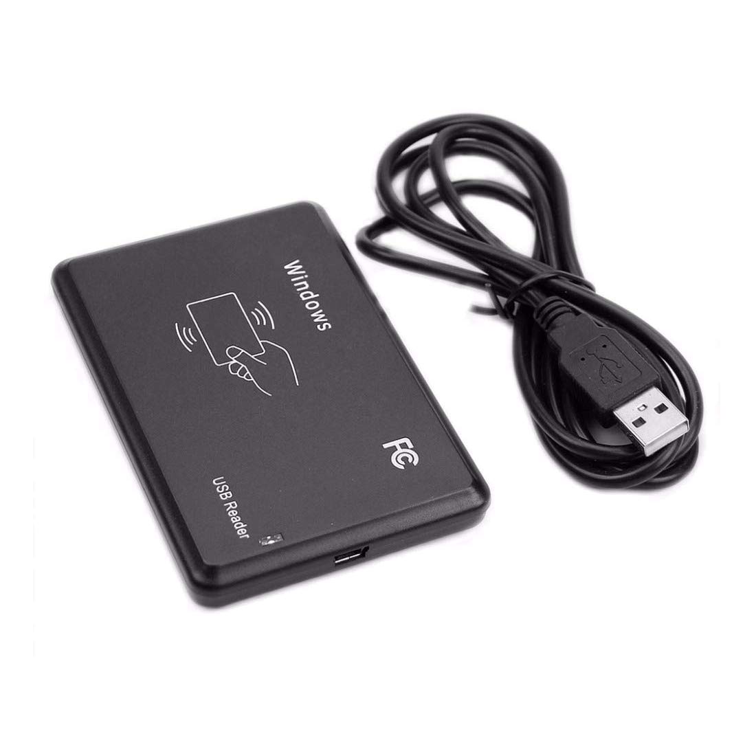 HiLetgo 125Khz EM4100 USB RFID ID Card Reader Swipe Card Reader Plug and Play with Cable First 10 Digit (Only Read 125kHz ID Card, See Product Pictures)