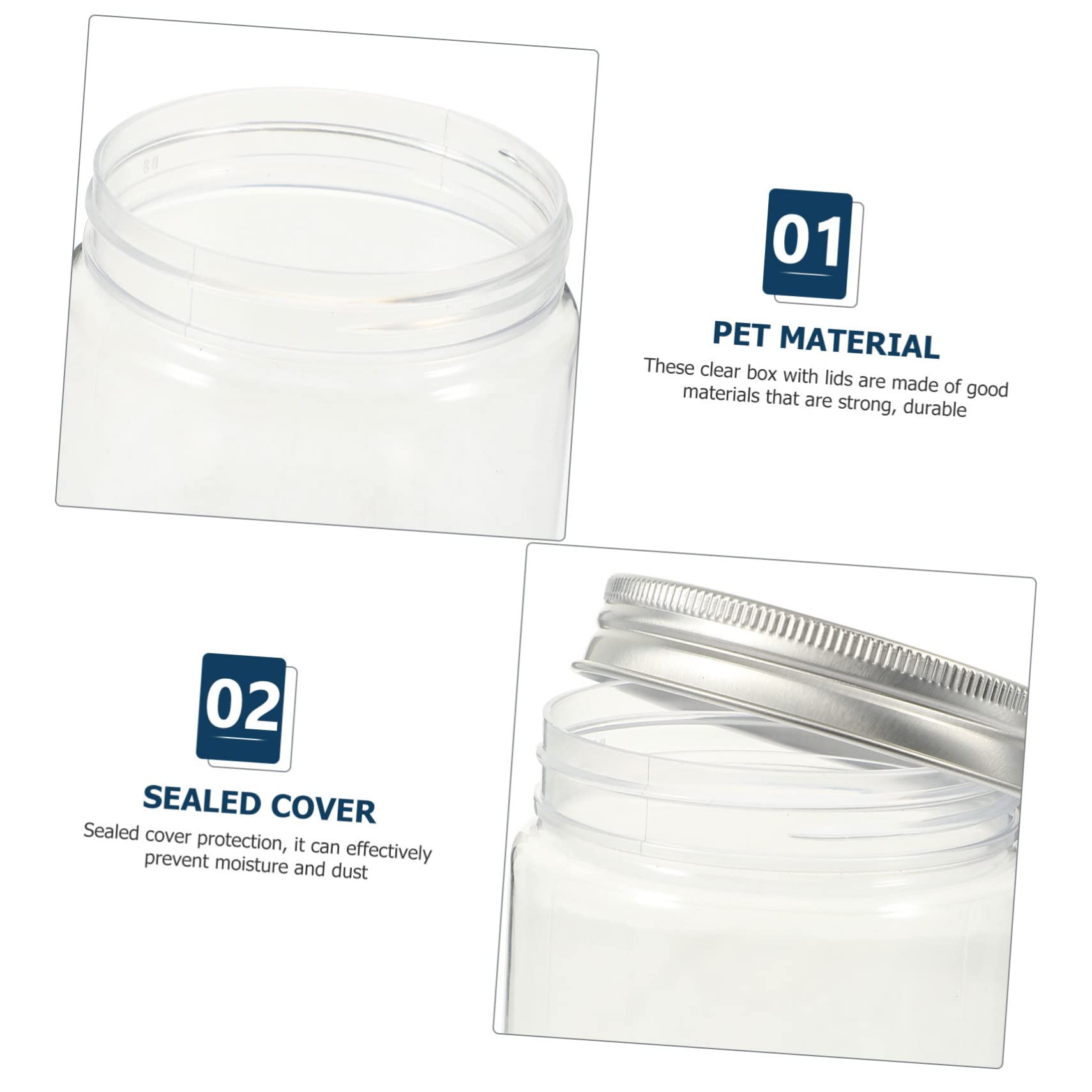 Hemoton 8 Pcs Kitchen Storage Jar Empty Condiment Containers Transparent Cereals Jar Empty Cylinder Jar Candy Canister Kitchen Pantry Jars Kitchen Nuts Storage Dry Nuts Sealing Jars