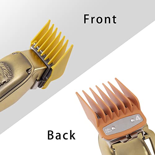 Clipper Guards Cutting Guides with Metal Clip Compatible with Wahl Clippers -Attachment #3171-500 1/8” to 1,Replacement Hair Guides Combs Set Fits for Most Full Size Hair Clippers/Trimmers (Colorful)