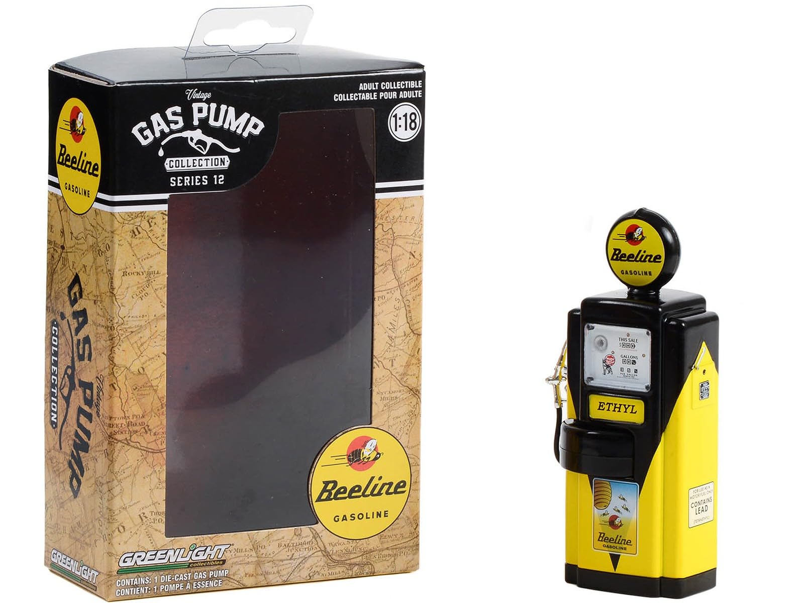 Vintage Gas Pump Set of 3 Pumps Series 12 1/18 Diecast Models by Greenlight 14120-A-B-C