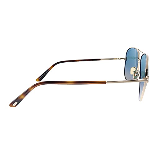 Tom Ford Clark TF 823 28P Rose Gold Metal Aviator Sunglasses Blue Gradient Lens