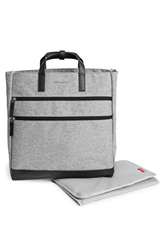 Skip Hop Diaper Bag Backpack: Trio Convertible 3 Wearable Styles with Changing Pad & Stroller Attachment, Grey Heather