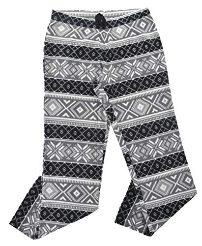 Old Navy Women's Mid-Rise Patterned Micro Performance Fleece Pajama Pants (Black Fair Isle) (Small)
