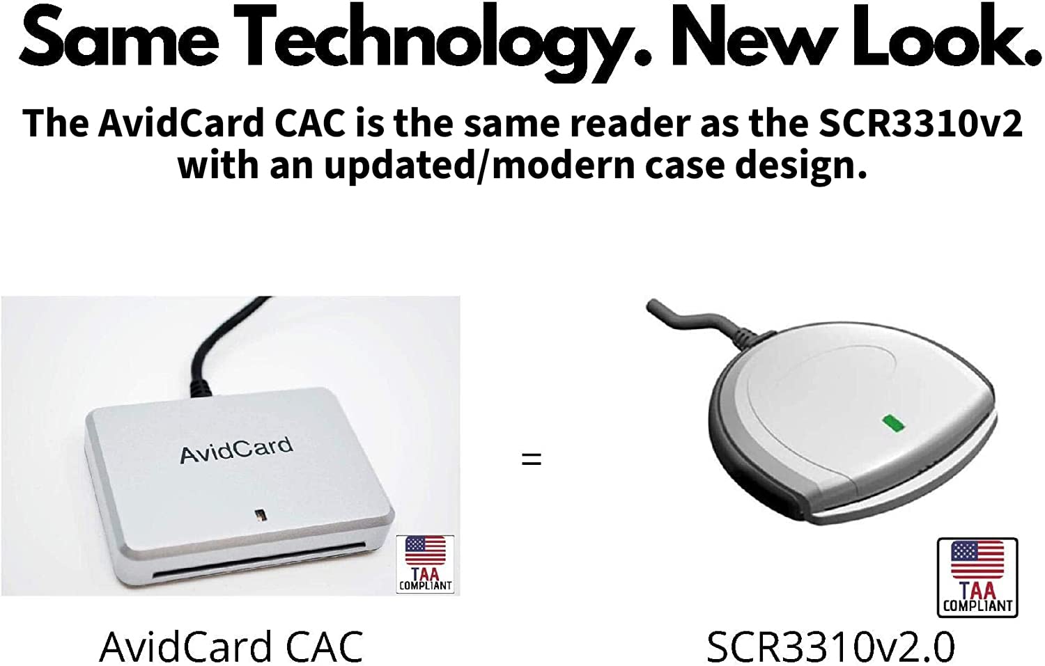AvidCard CAC USB-C Smart Card Reader (SCR3310v2.0 Version)