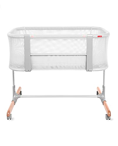 Skip Hop Baby Bassinet, Cozy Up 2-in-1 Bedside Sleeper & Bassinet, Grey