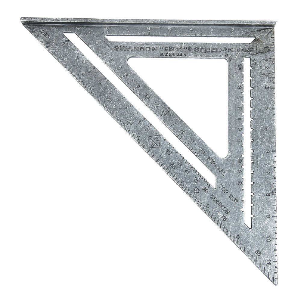 Swanson Tool Co., Inc Swanson T0108 Big 12 Speed Square Layout Tool with Blue Book, Plain gradations, 12-Inch