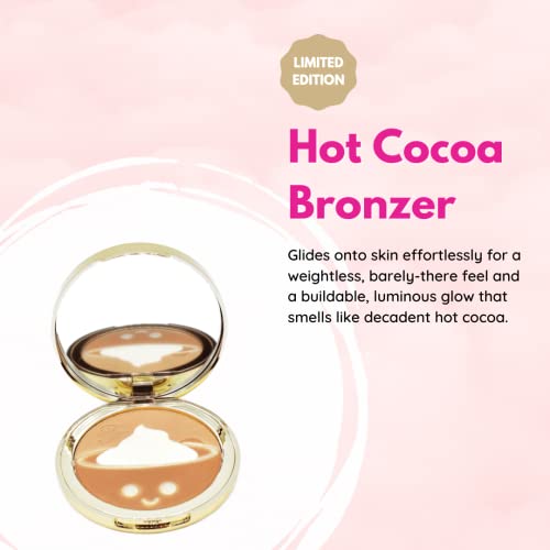 Too Faced You’re So Hot Bronzer and Lip Gloss Set:: Hot Cocoa Face Bronzer, Christmas Cocoa Lip Injection Power Plumping Lip Gloss, and Makeup Bag