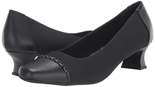 Easy Street Women's Orbit Pump, Navy Suede, 8 X-Wide