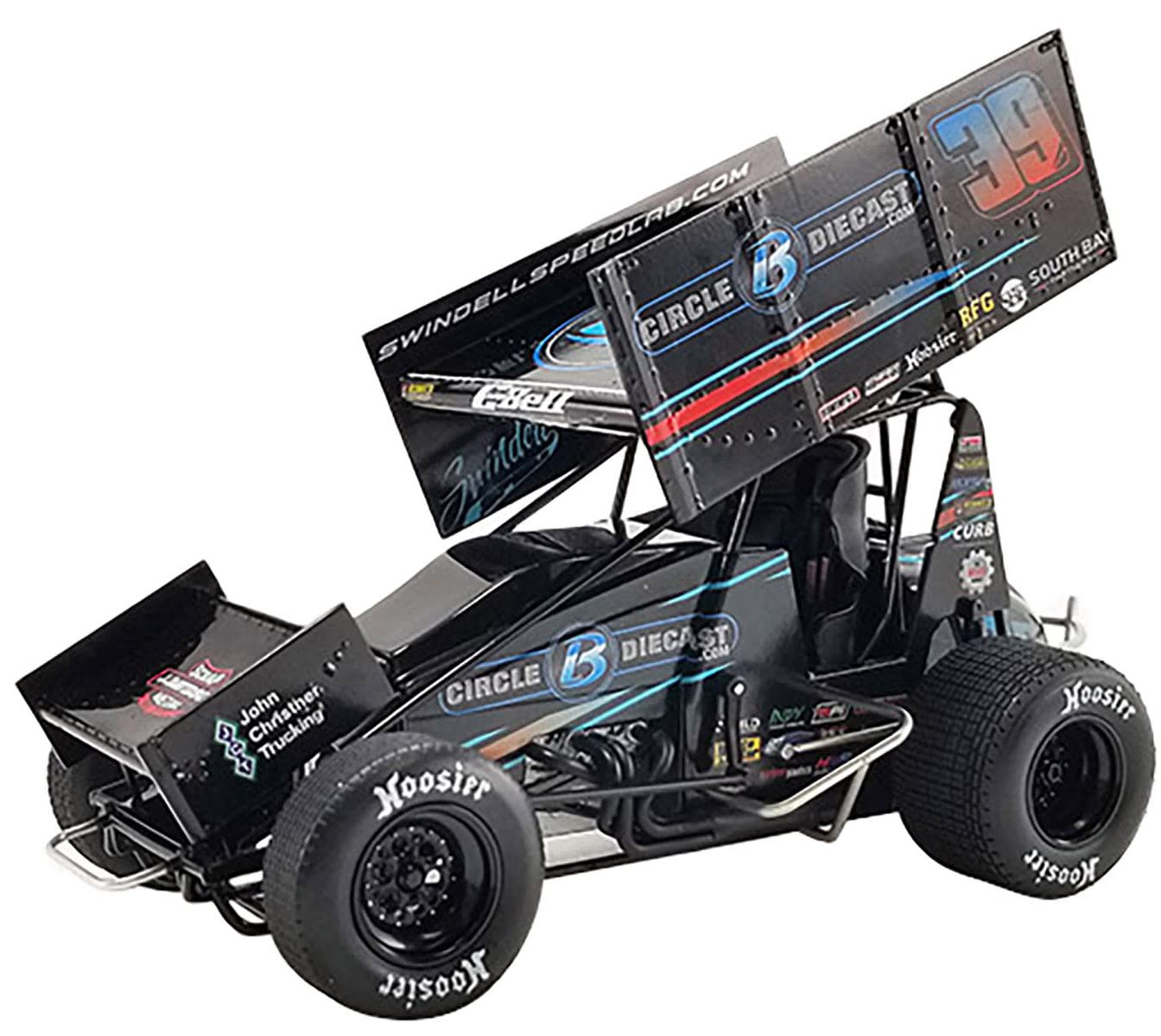 Winged Sprint Car #39 Christopher Bell Circle B Diecast Swindell Speedlab World of Outlaws (2022) 1/18 Diecast Model Car by Acme A1822013