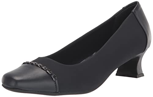 Easy Street Women's Orbit Pump, Navy Suede, 8 X-Wide