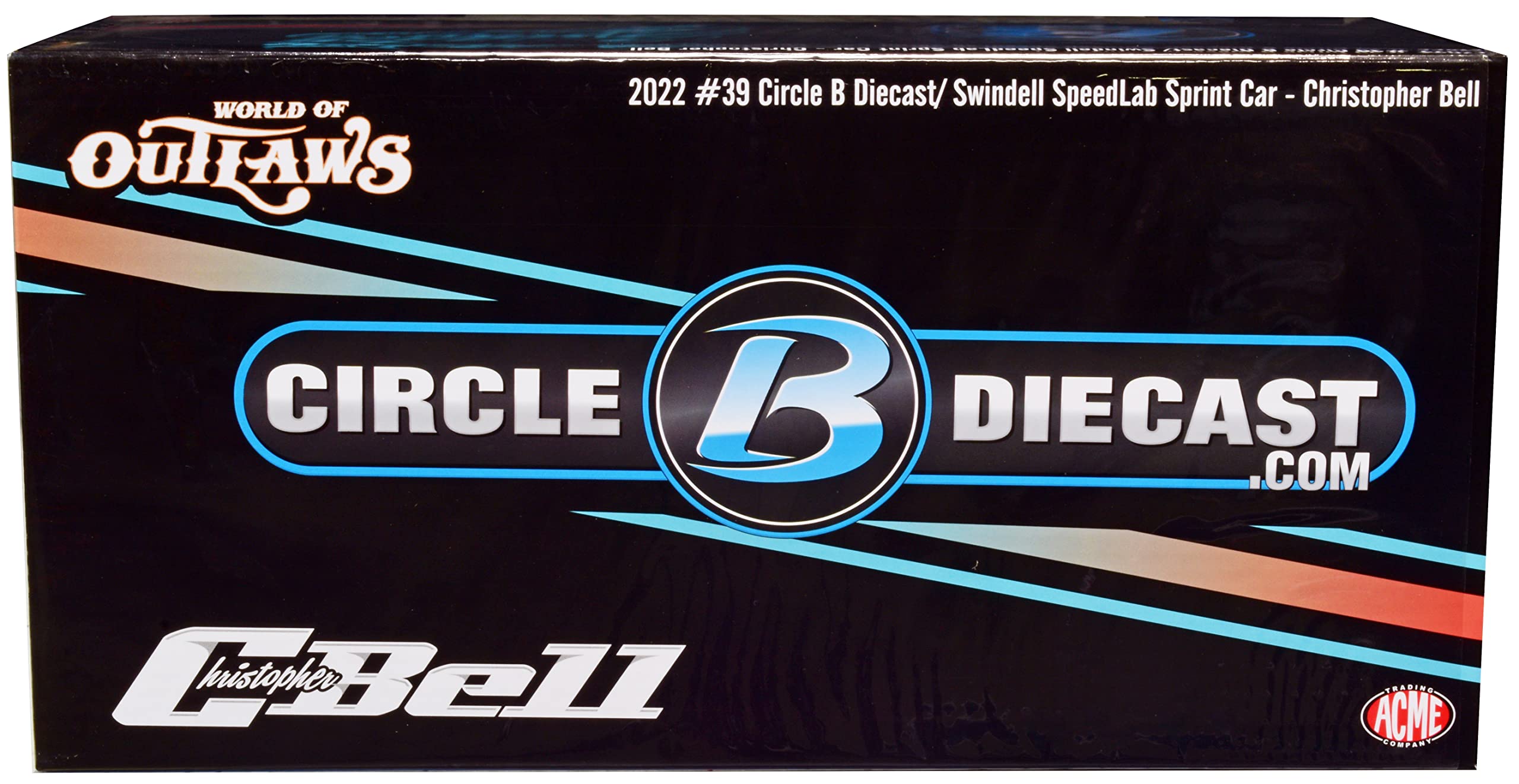 Winged Sprint Car #39 Christopher Bell Circle B Diecast Swindell Speedlab World of Outlaws (2022) 1/18 Diecast Model Car by Acme A1822013
