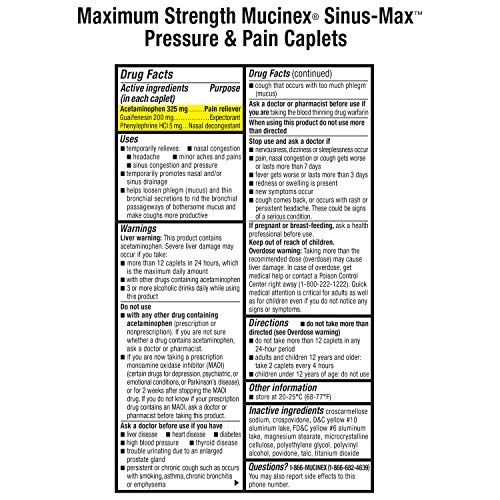 Mucinex Sinus Max Severe Congestion & Pain, 8 Count (Pack Of 24)