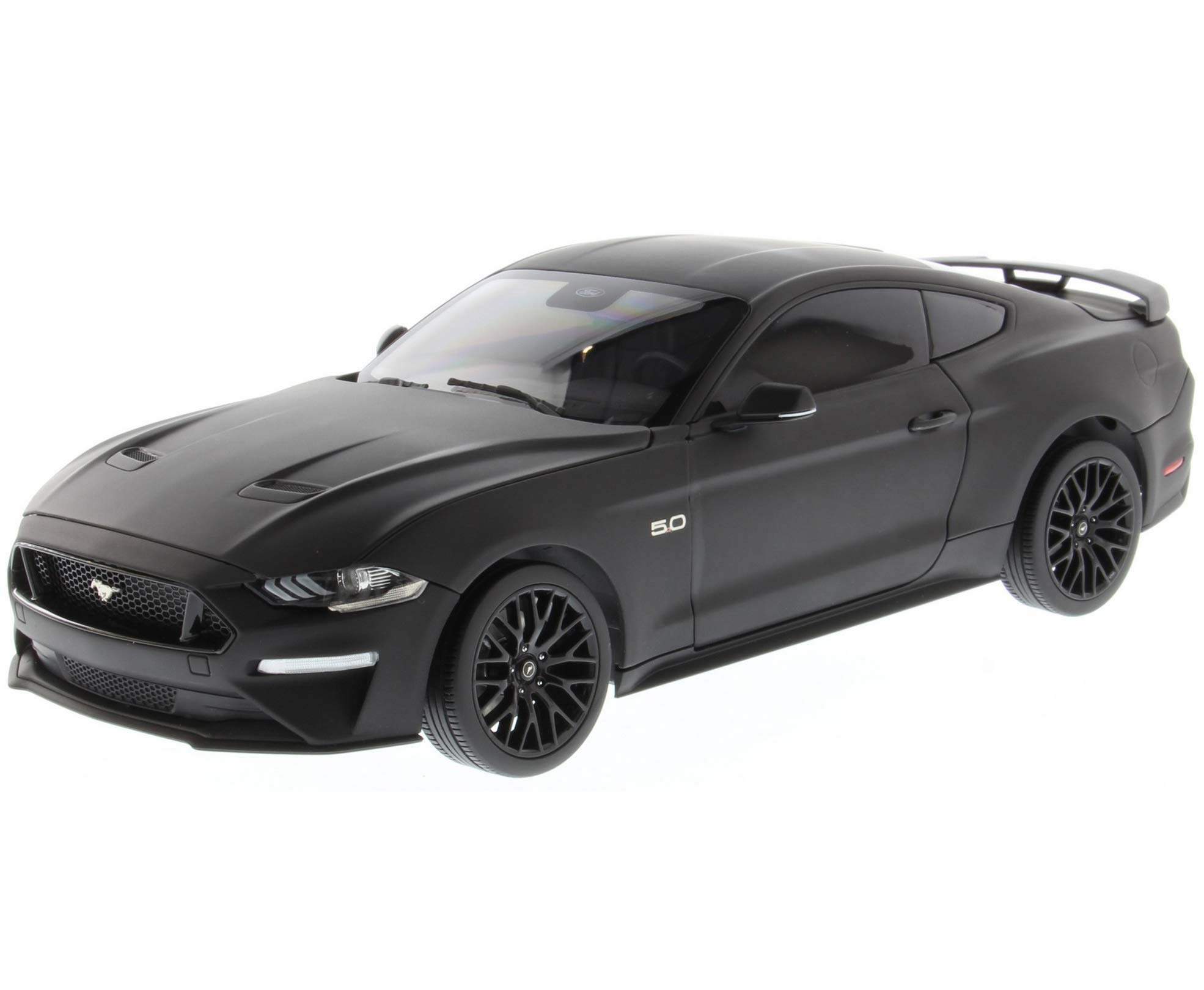 2019 Ford Mustang GT 5.0 Coupe Matt Black 1/18 Diecast Model Car by Diecast Masters 61005